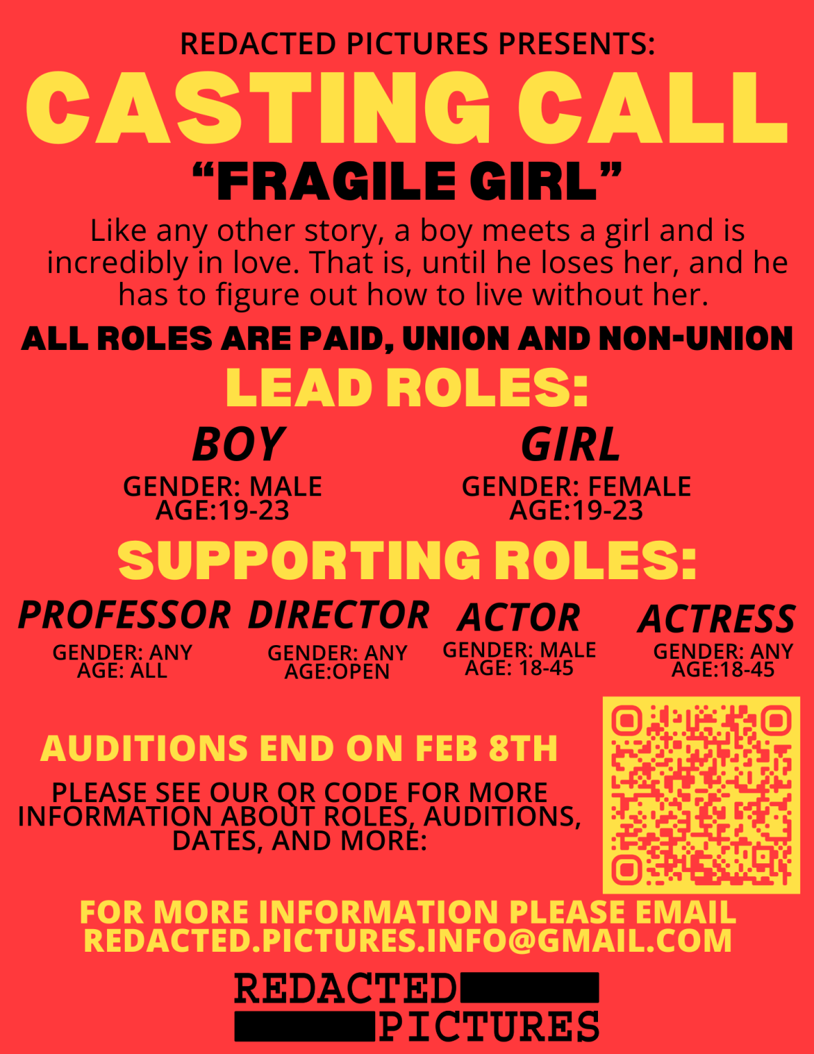 Film FRAGILE GIRL Casting Call – Theatre and Drama – UW–Madison